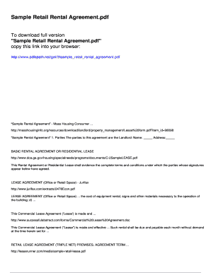 Fillable Online Sample Retail Rental Agreement - pdfslibforyou.com Fax ...