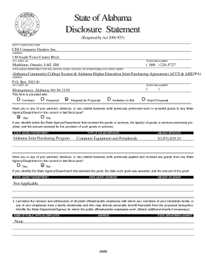 Fillable Online accs State of Alabama Disclosure Statement - accs.cc ...