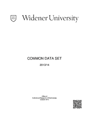 Fillable Online widener COMMON DATA SET - Widener University - widener ...