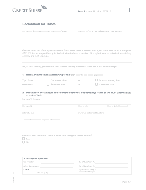 Fillable Online Declaration for Trusts - credit-suisse.com Fax Email ...