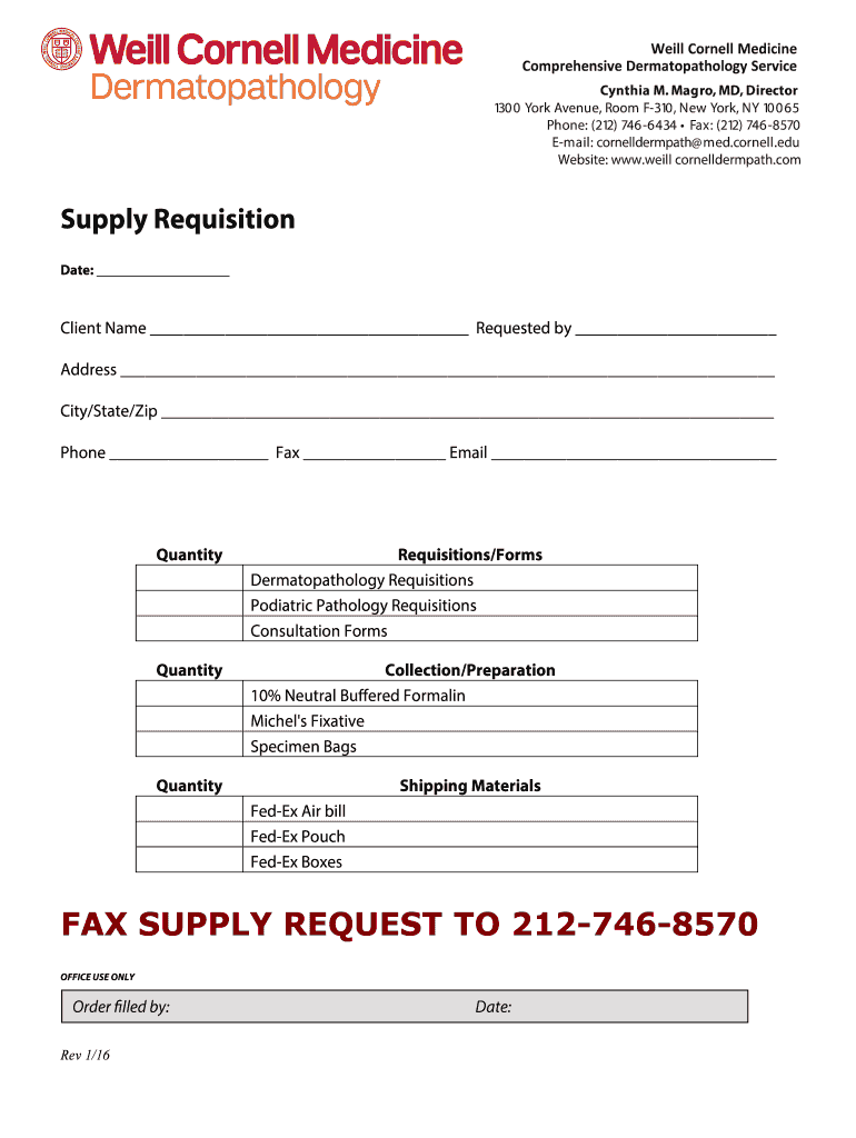 Fillable Online Weill Cornell Medicine Comprehensive Dermatopathology ...