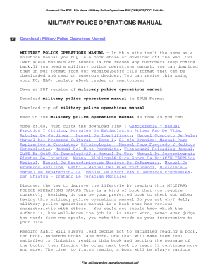 Fillable Online nowothat germanofence Military Police Operations Manual ...