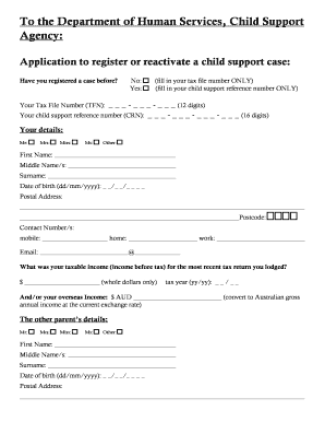 Fillable Online Child Support Agency Assessment Form Fax Email Print ...