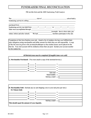 Fillable Online wwps FUNDRAISER FINAL RECONCILIATION - wwps Fax Email ...