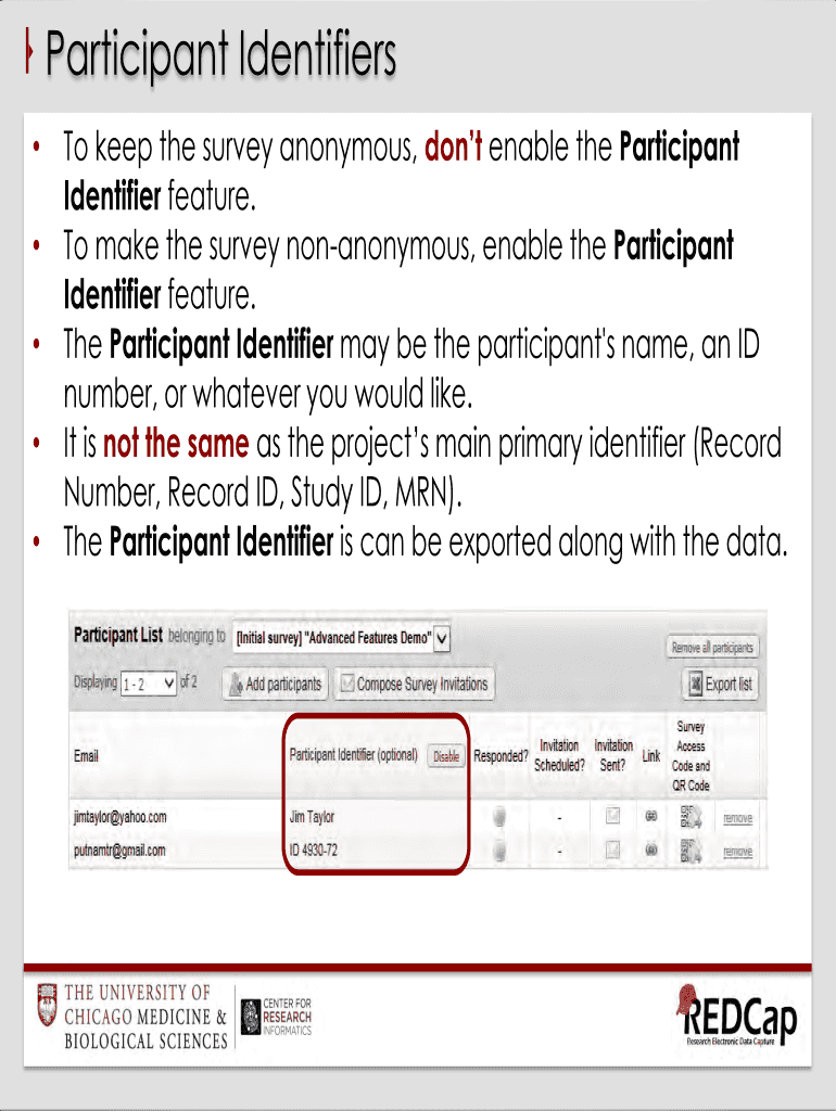 Fillable Online Participant Identifiers Fax Email Print - pdfFiller