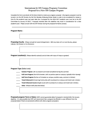Fillable Online Proposal Form for new programs - Augustana College Fax ...
