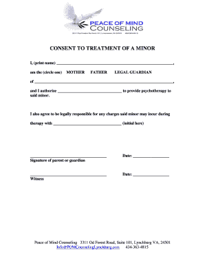 Fillable Online Consent to Treatment of Minors Fax Email Print - pdfFiller