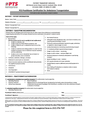 Fillable Online PATIENT TRANSPORT SERVICES Fax Email Print - pdfFiller