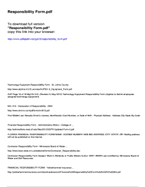 Fillable Online Responsibility Form - pdfslibforyou.com Fax Email Print ...