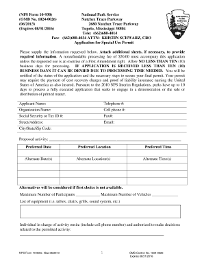 Fillable Online nps (NPS Form 10-930) National Park Service (OMB No ...