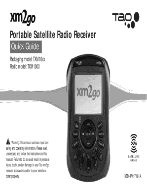 Fillable Online Portable Satellite Radio Receiver Fax Email Print ...