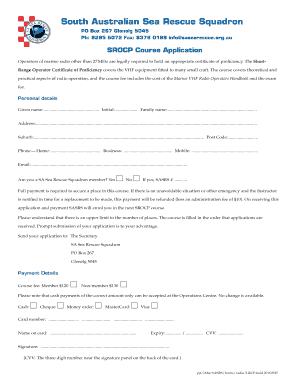 Fillable Online sasearescue org download the printable application form - South Australian Sea ...
