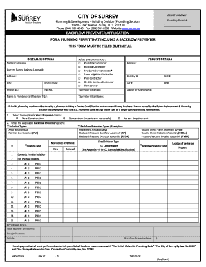Fillable Online city surrey bc Plumbing Permit #: - city surrey bc Fax ...