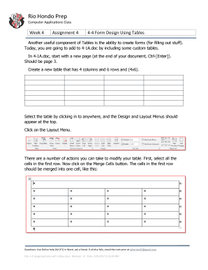Fillable Online rhprep 4-4 Designing Forms with Tables - Rio Hondo Prep ...