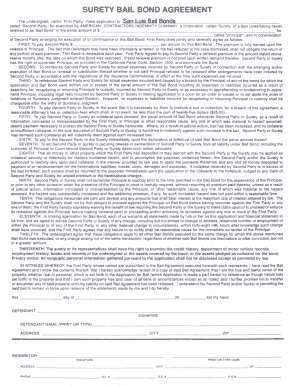 Bail Bond Services San Luis Obispo - Fill Online, Printable, Fillable ...