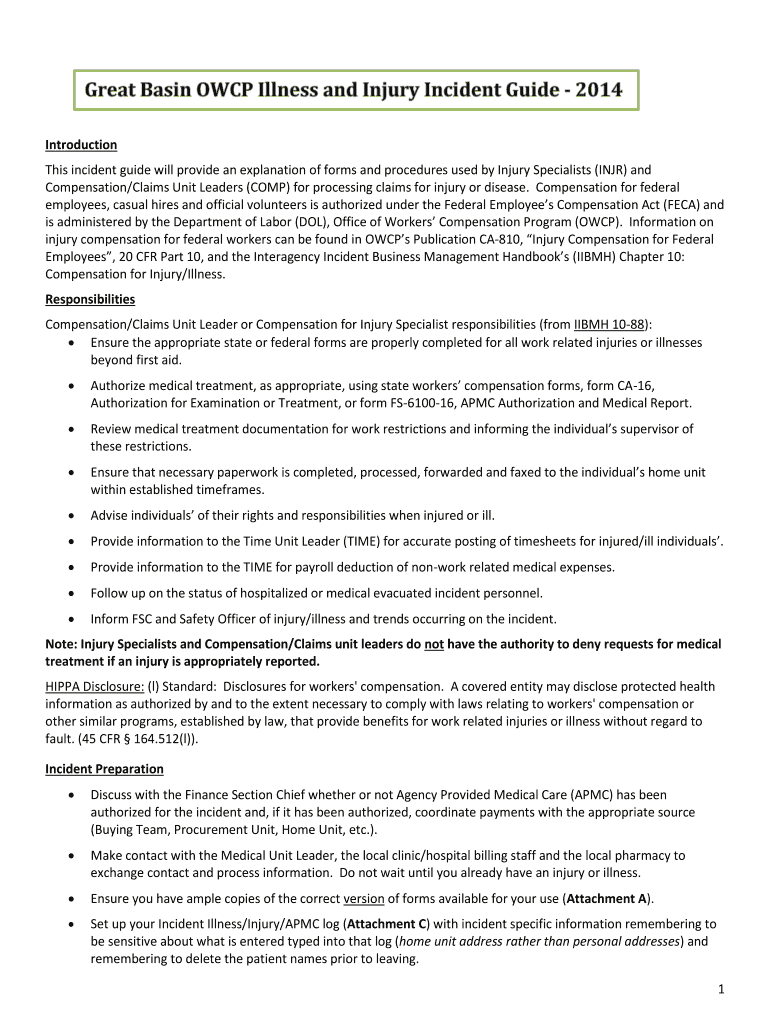 Fillable Online gacc nifc This incident guide will provide an explanation of forms and ...