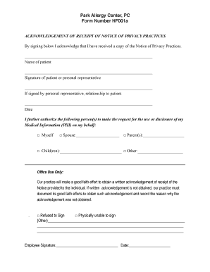 Fillable Online Notice of Privacy-signature Fax Email Print - pdfFiller