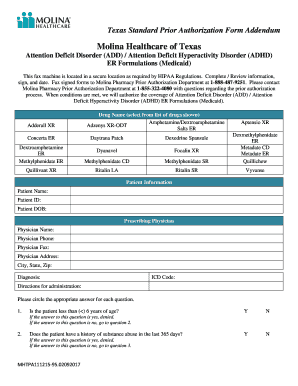 Fillable Online ADD - ADHD ER Formulations Prior Authorization Form ...