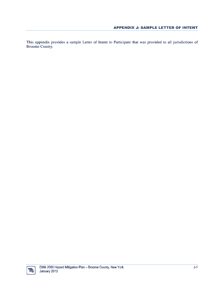 Fillable Online APPENDIX J: SAMPLE LETTER OF INTENT Fax Email Print - pdfFiller