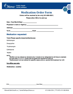 Fillable Online blogs ottawa Medication Order Form - blogs.ottawa.ca ...