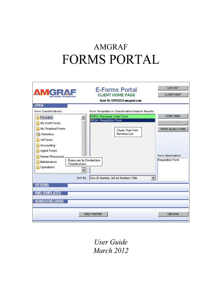 Fillable Online Amgraf Forms Portal User Guide Fax Email Print - pdfFiller