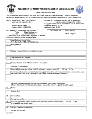 Fillable Online Application for Motor Vehicle Inspection Station ...