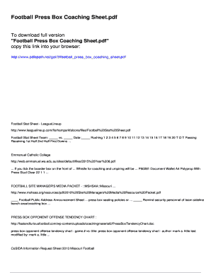 Football Press Box Sheets - Fill Online, Printable, Fillable, Blank ...