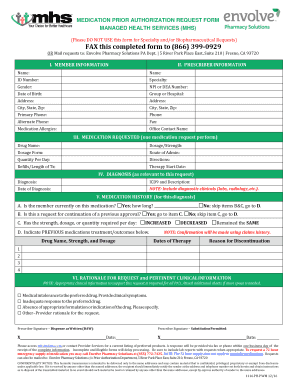 Fillable Online MHS-IN-Medication-PA-Form.pdf Fax Email Print - pdfFiller