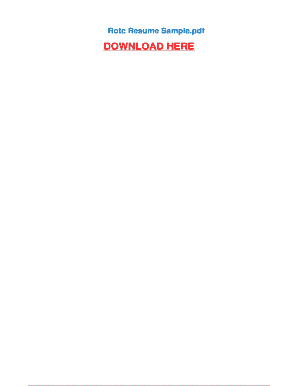 Fillable Online Rotc Resume Sample - Pdfsdocuments.com Fax Email Print ...