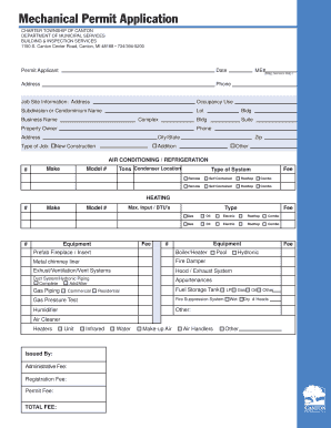 Fillable Online csc canton-mi Mechanical Permit Application - csc ...