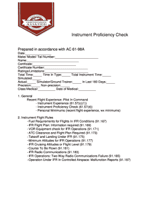 Fillable Online Instrument Proficiency Check Fax Email Print - pdfFiller