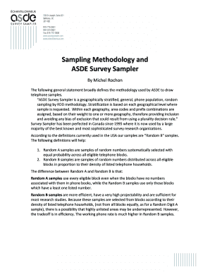 Fillable Online Sampling Methodology and Fax Email Print - pdfFiller