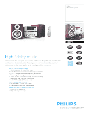 Fillable Online MCM772/12 Philips Micro Hi-Fi System Fax Email Print ...
