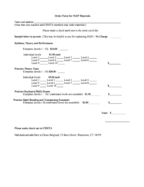 Fillable Online csmta Order Form for MAP Materials - csmta Fax Email ...