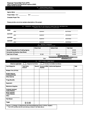 Fillable Online eiu Proposal Transmittal Form (PTF) - eiu Fax Email ...