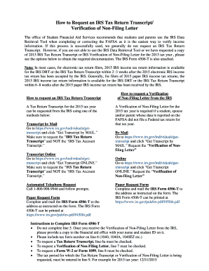 Fillable Online How to Request an IRS Tax Return Transcript ...