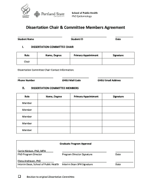 Fillable Online Dissertation Chair & Committee Members Agreement feb9 Fax Email Print - pdfFiller