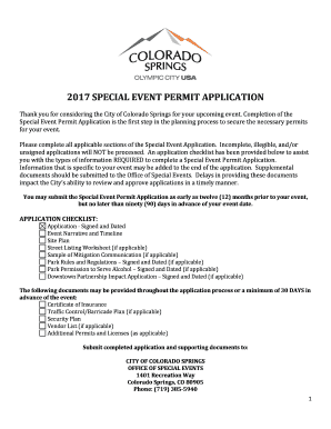 Fillable Online 2017 SPECIAL EVENT PERMIT APPLICATION Fax Email Print ...