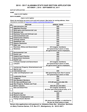 Fillable Online alabar 2006 ALABAMA STATE BAR SECTION MEMBERSHIP ...