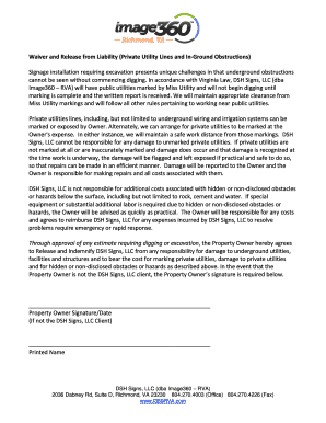 Fillable Online Waiver and Release from Liability (Private Utility ...