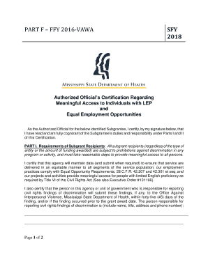 Fillable Online msdh ms Attachment I MS VOCA LEP and EEOP Certification ...