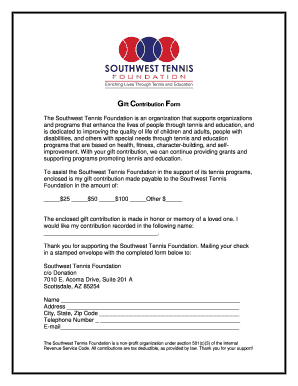 Fillable Online Gift Contribution Form.doc Fax Email Print - pdfFiller