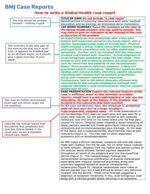 Fillable Online How to write a Global Health case report Fax Email ...