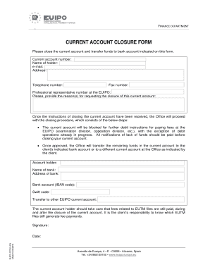 Fillable Online euipo europa Current Account Application Form - euipo europa Fax Email Print ...