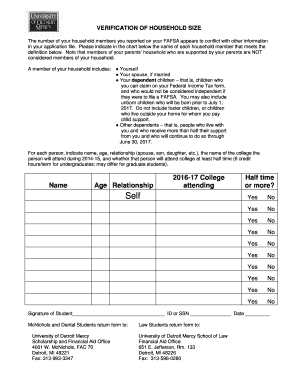 Fillable Online law udmercy Please indicate in the chart below the name ...
