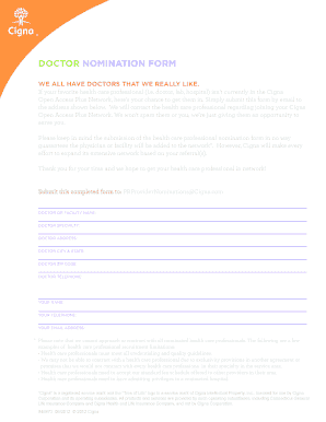 Fillable Online DOCTOR NOMINATION FORM Fax Email Print - pdfFiller