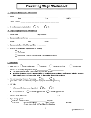 Fillable Online k-state PREVAILING WAGE WORKSHEET - k-state Fax Email ...