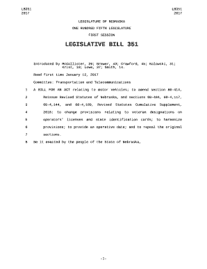 Fillable Online LEGISLATIVE BILL 351 Fax Email Print - pdfFiller