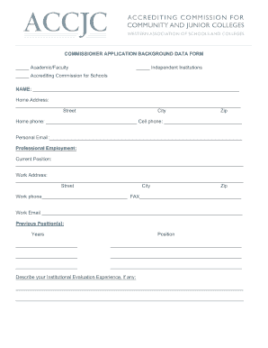 Fillable Online COMMISSIONER APPLICATION INFORMATION Fax Email Print - pdfFiller