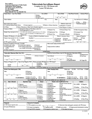 Fillable Online Tuberculosis Surveillance Report - CT.gov - ct Fax ...